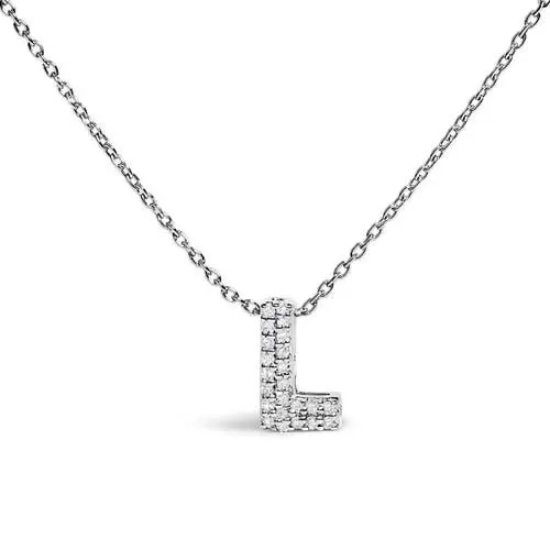 HAUS OF BRILLIANCE 10k Gold Diamond Accent Initial Pendant Necklace - White | L